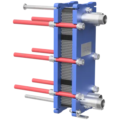 M3-FG 45 plates ISO 7 - R 1 1/4 connection Gasketed Plate Heat ...