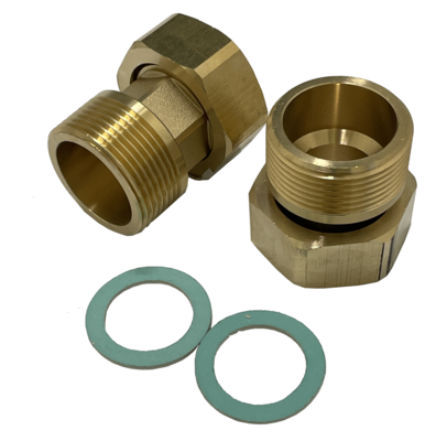 2x ISO G1 1/4" - 1 1/4" Brass. - Alfa Laval KR
